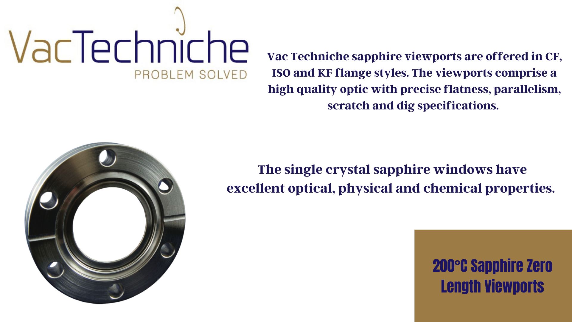 200°C Sapphire Zero Length Viewports - SRL